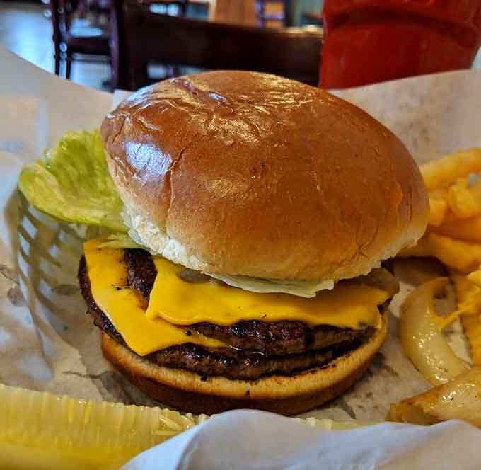 A cheeseburger so classic and perfectly executed, it could teach a masterclass in burger construction and satisfaction.