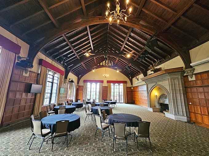 Event halls with soaring timber ceilings make you want to host the fanciest dinner party of your life.