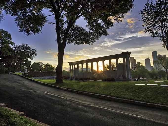 Golden hour at Glenwood hits different when ancient columns frame the sunset like nature's own Instagram filter, no editing needed.