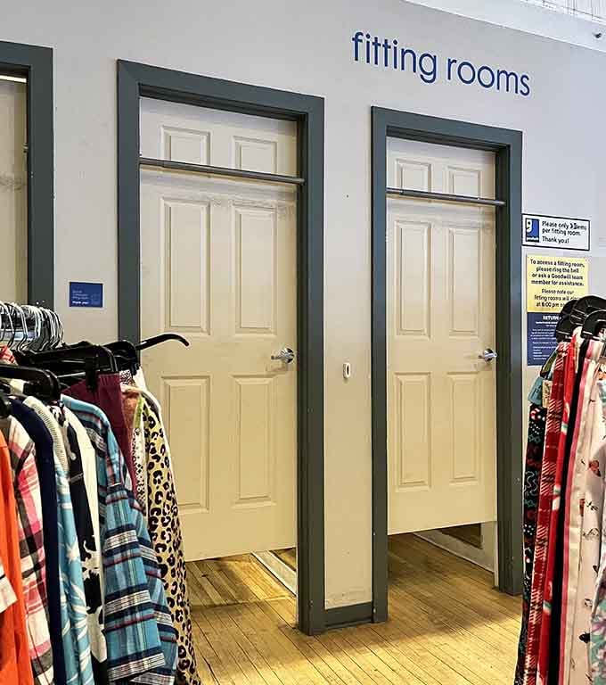 Fitting rooms ready for your fashion show moment, because even thrift store finds deserve a proper try-on experience.