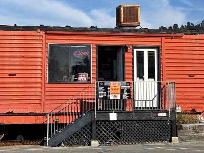 The storefront stands ready to welcome hungry souls seeking salvation through the power of authentic barbecue.