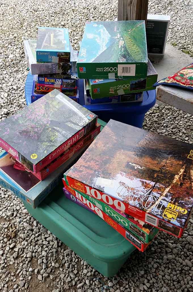 Jigsaw puzzles stacked high for anyone who thinks streaming television is overrated and patience is still a virtue.