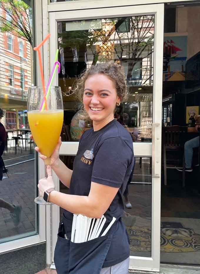 The friendly staff serves up smiles alongside giant mimosas, because sometimes breakfast requires a little liquid encouragement and joy.