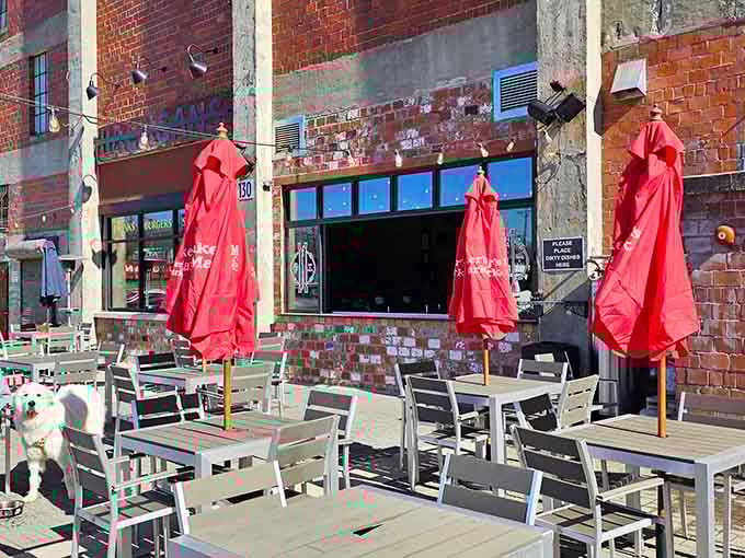 The patio offers front-row seats to Lexington life, where good weather and great food create the perfect outdoor dining experience.