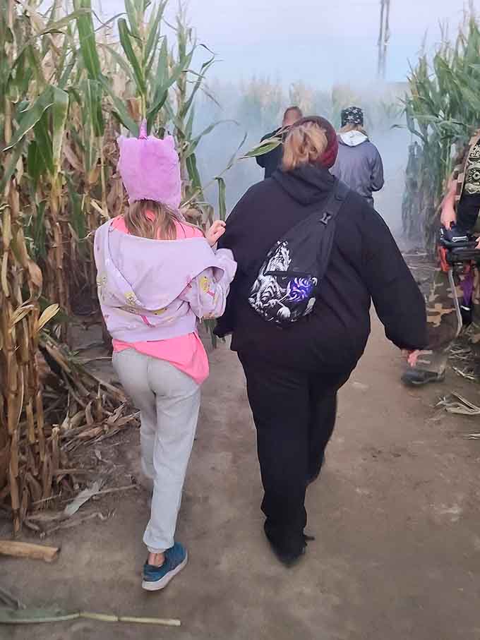 Walking into fog-filled corn mazes at night: because apparently some people enjoy agricultural-based psychological warfare and chaos.