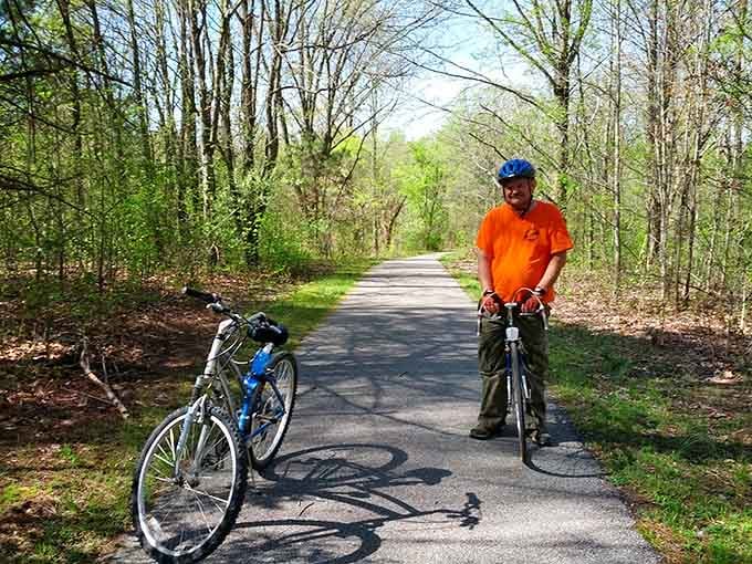 Cyclists of all skill levels find their happy place on these well-maintained trails that wind through beautiful hardwood forests.
