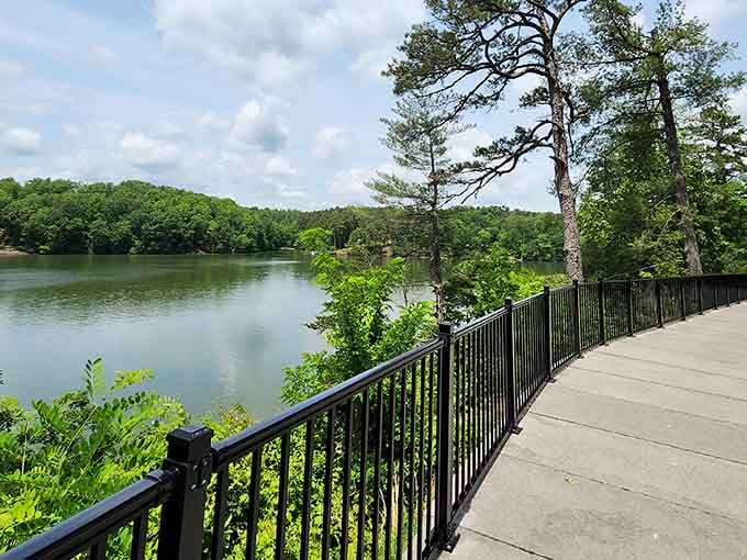 Geitner Park's lakeside walking path offers free exercise with views that expensive gym memberships can't match.