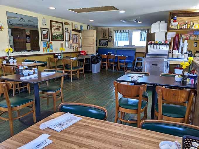 The upstairs dining area offers more seating without sacrificing that authentic diner charm you came for.