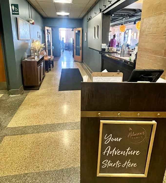 Your Adventure Starts Here isn't just cute signage &ndash; it's a promise that dinner will be memorable tonight.