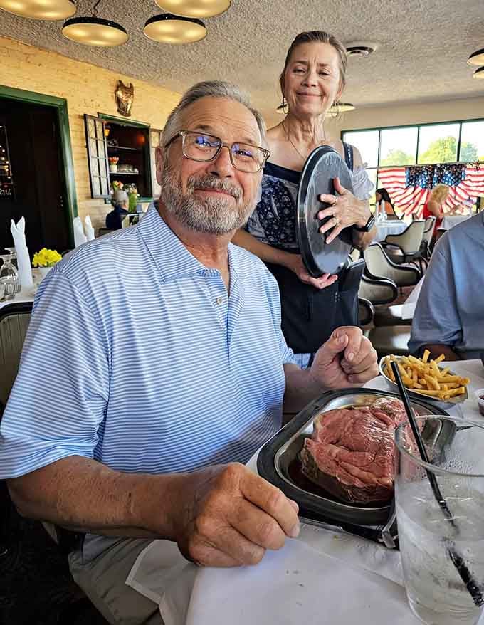 When your prime rib is so massive it needs its own zip code, you know you've found authentic German-American hospitality.