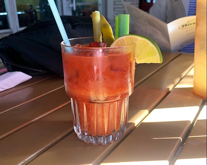 A Bloody Mary garnished with enough vegetables to technically count as a salad, right?