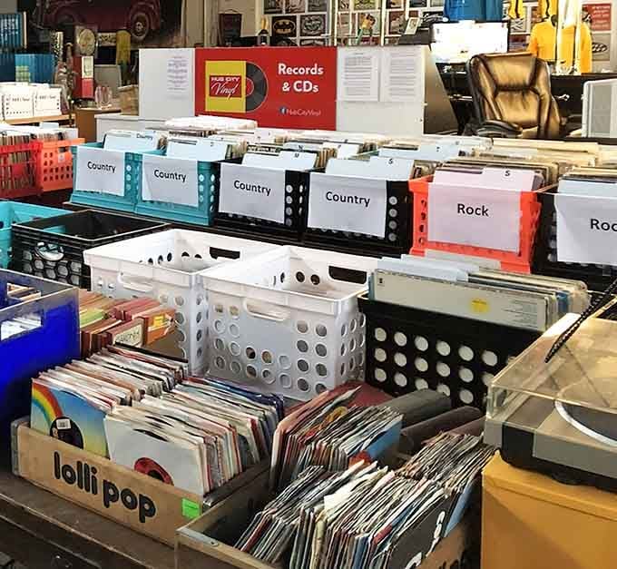 Country music gets proper respect here, from classic Hank to modern Americana, all waiting in their designated bins.