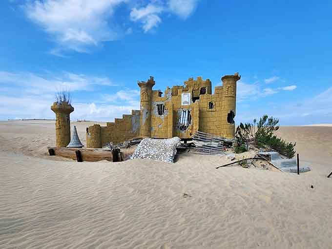 Someone built a sandcastle fortress so epic it deserves its own zip code and possibly a historical marker too.