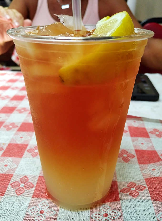 Sweet tea with lemon, the perfect co-pilot for navigating through all that delicious barbecue you ordered.