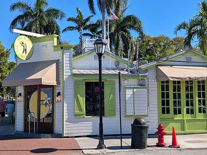 The building stands proud on the corner, a lime-green beacon calling to dessert lovers from blocks away.