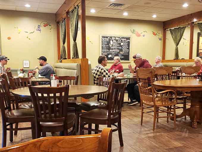 Locals fill every table, chatting over coffee like they're filming a Norman Rockwell painting come to life.