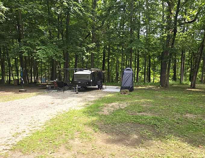 Your home away from home, nestled among trees that have seen countless campers find their happy place.