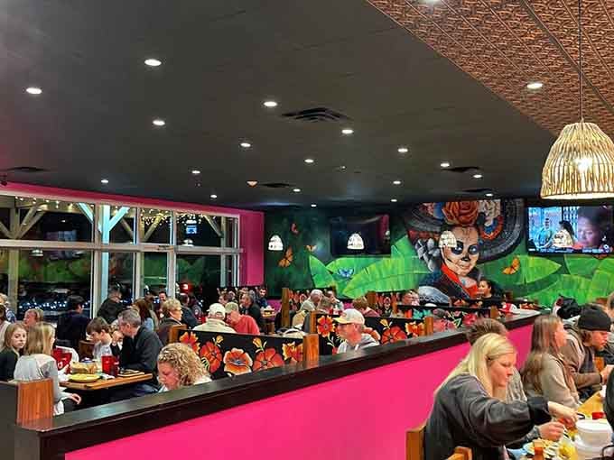 A packed dining room on a weeknight tells you everything you need to know about the locals' dining preferences.