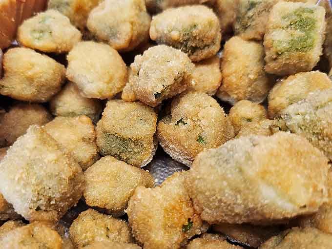 Fried okra so perfectly golden and crispy, it could convert even the most skeptical vegetable doubters instantly.
