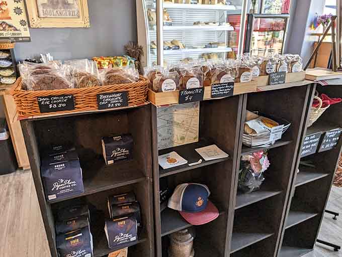 Even the merchandise shelves are thoughtfully curated, because French style extends beyond what comes out of the oven.