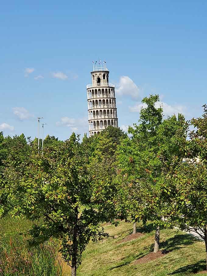 Peeking through the trees, it's like discovering Tuscany hiding in your neighbor's backyard.
