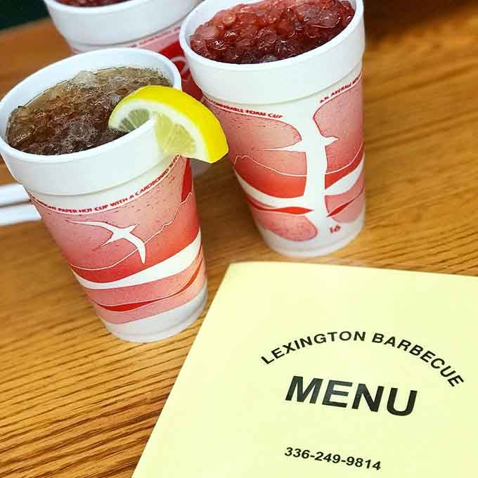 Sweet tea and lemonade in styrofoam cups, because sometimes the classics don't need fancy glassware to shine.