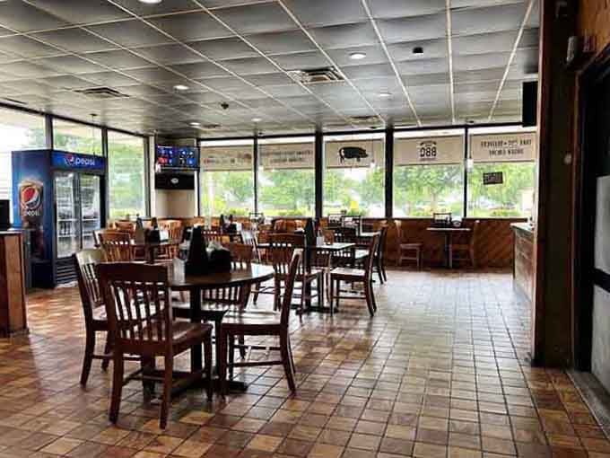 The dining room at Local Smoke BBQ keeps things comfortable and casual, letting the food command all attention.