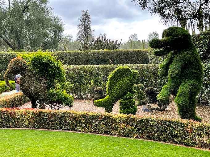 Animal-shaped topiaries bring playful charm to formal gardens, proving that sophistication and fun aren't mutually exclusive after all here.