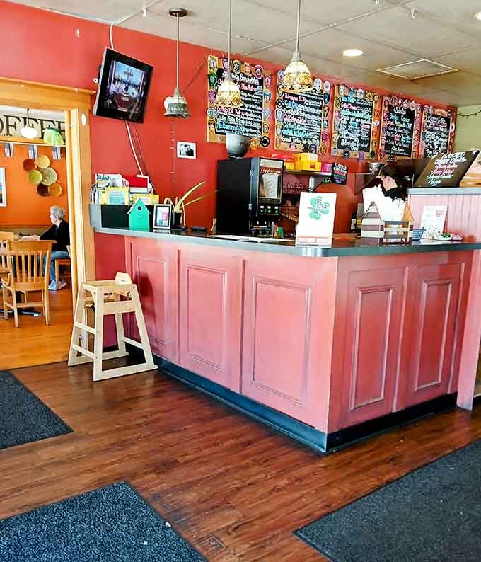The counter where magic happens &ndash; chalkboard menus, pastry displays, and staff who actually care about your breakfast happiness.