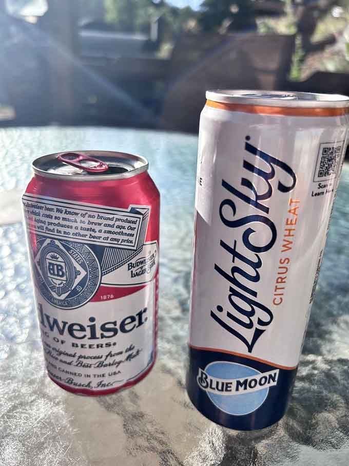 Budweiser and Blue Moon keeping it real for when water just won't cut it with your mac.