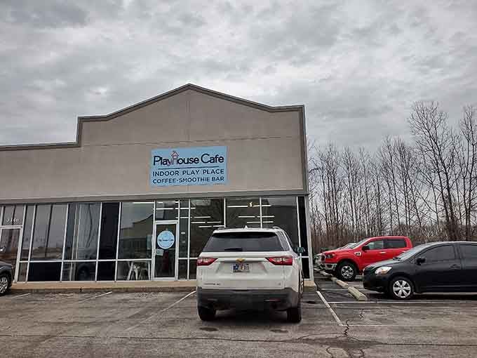 Playhouse Cafe welcomes families seeking caffeine and play space, because parents need fuel for survival too.