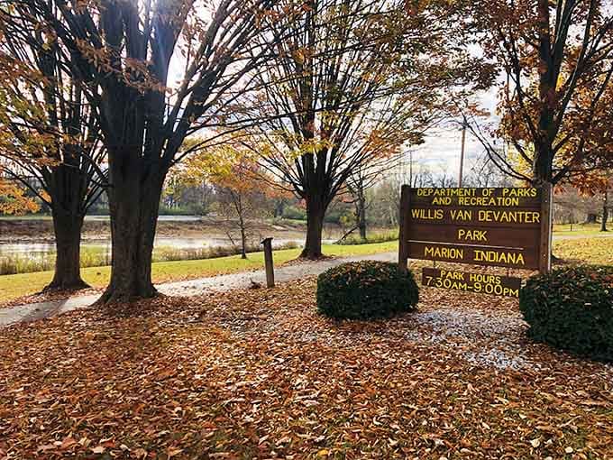 Willis Van Devanter Park's autumn canopy creates a golden cathedral perfect for afternoon strolls and quiet contemplation.
