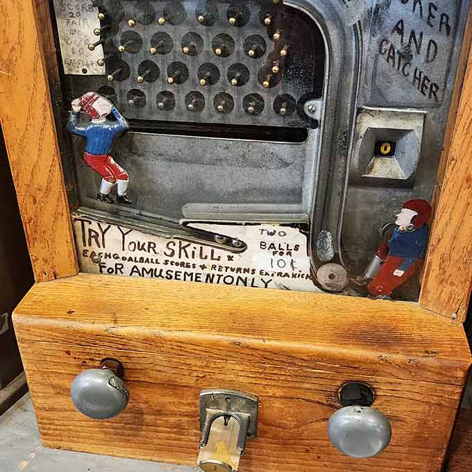 This antique arcade game promises skill-testing fun for amusement only, back when entertainment didn't require WiFi or updates.