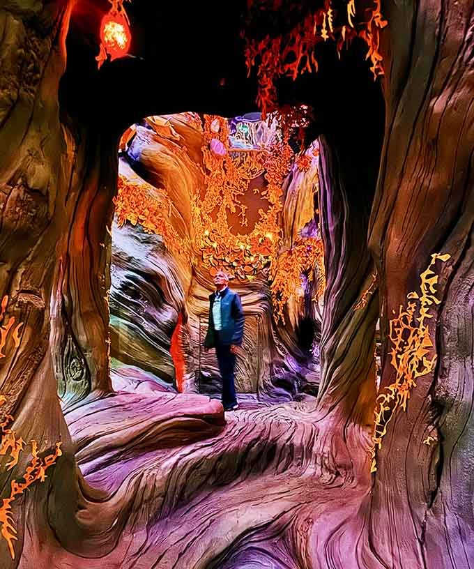 Walking through liquid color feels exactly like stepping into a lava lamp, minus the questionable 1970s connotations.