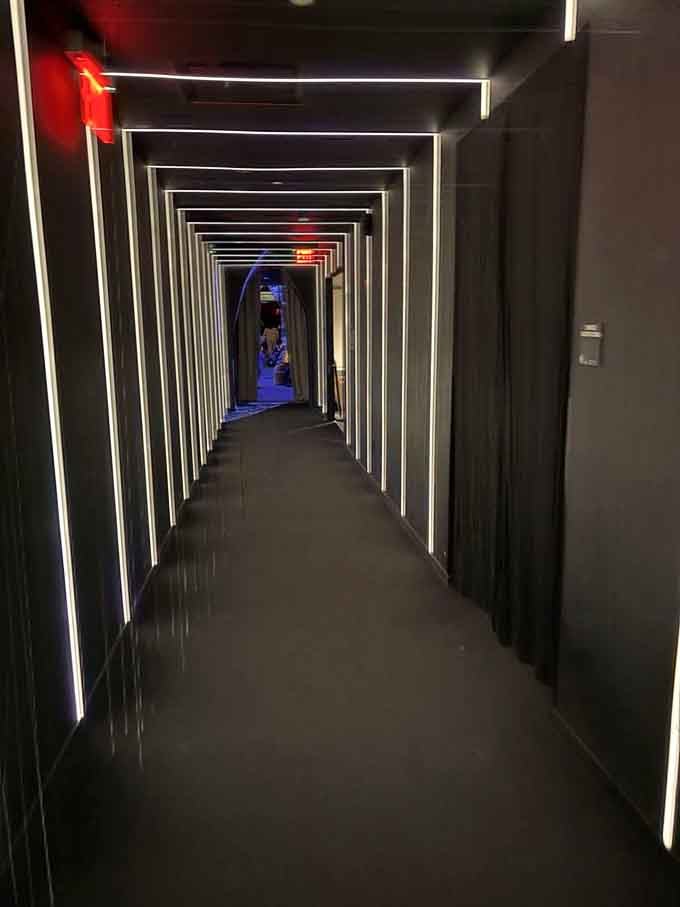 This geometric tunnel pulls you forward into spaces that defy your brain's understanding of dimension.