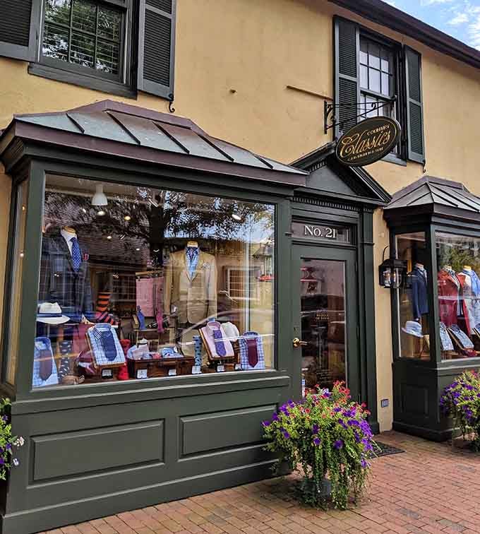 Country Classics' green-trimmed storefront exudes that perfect blend of accessible elegance that makes you feel fancy without requiring a trust fund.