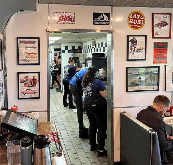 A glimpse into the kitchen where the magic happens and hardworking staff turn simple ingredients into nostalgic comfort food perfection.