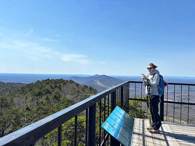 The observation deck provides 360-degree views and interpretive signs, because knowing what you're looking at makes it even better.