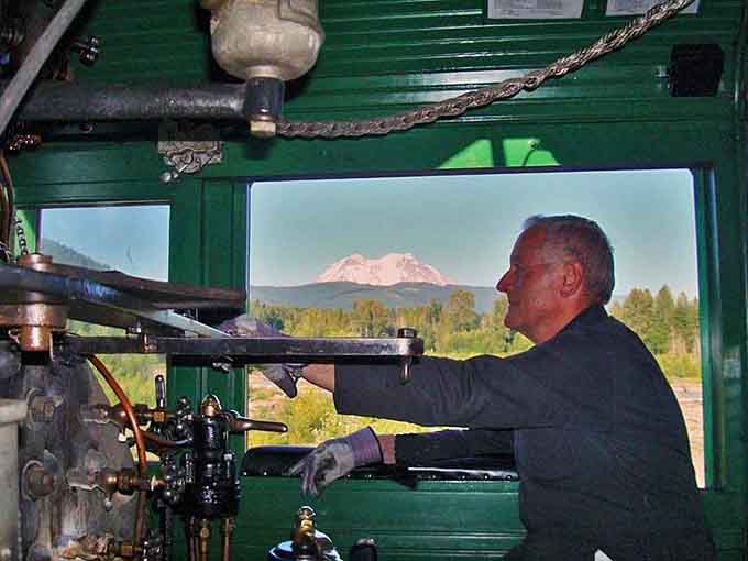The engineer's office offers front-row seats to both mechanical marvels and mountain views that never get old.