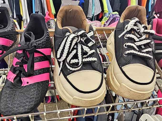 Sneakers and shoes of every style wait patiently, knowing the perfect feet will eventually find them at the right price.