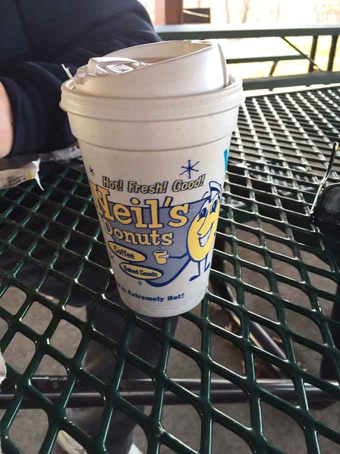 Hot coffee that says "Extremely Hot!" which is both a warning and a promise of caffeinated salvation this morning.