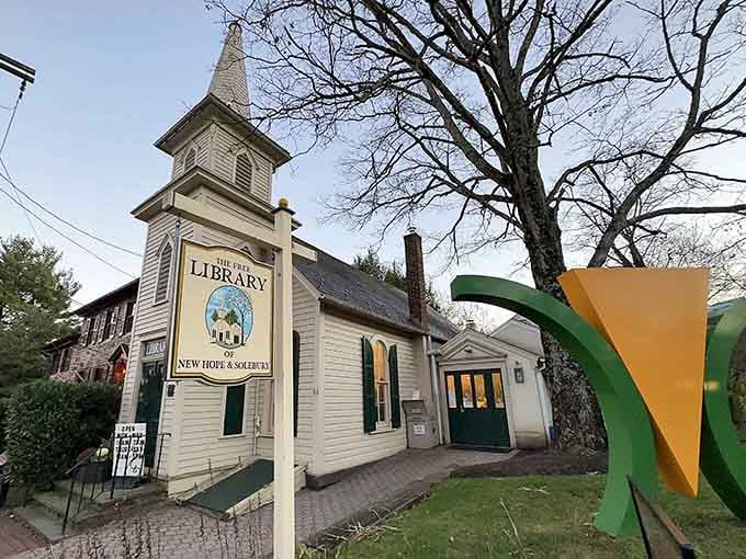 The Free Library of New Hope occupies a building so charming it makes reading feel like a revolutionary act.