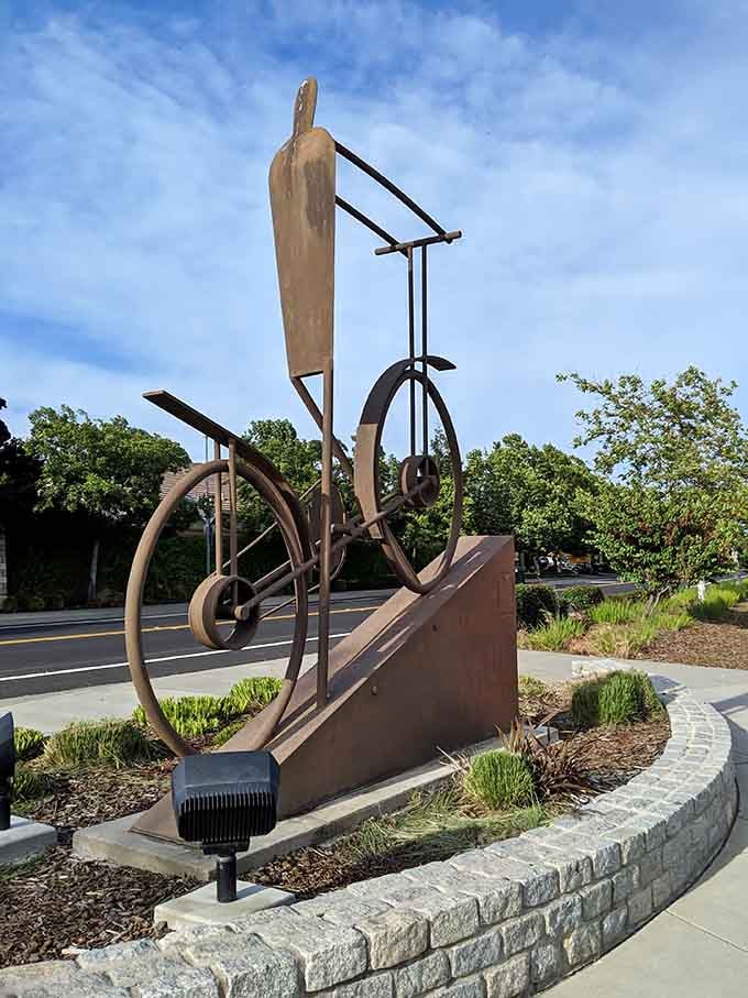 Whimsical sculptures scattered throughout remind you that art doesn't need a museum to make you smile.