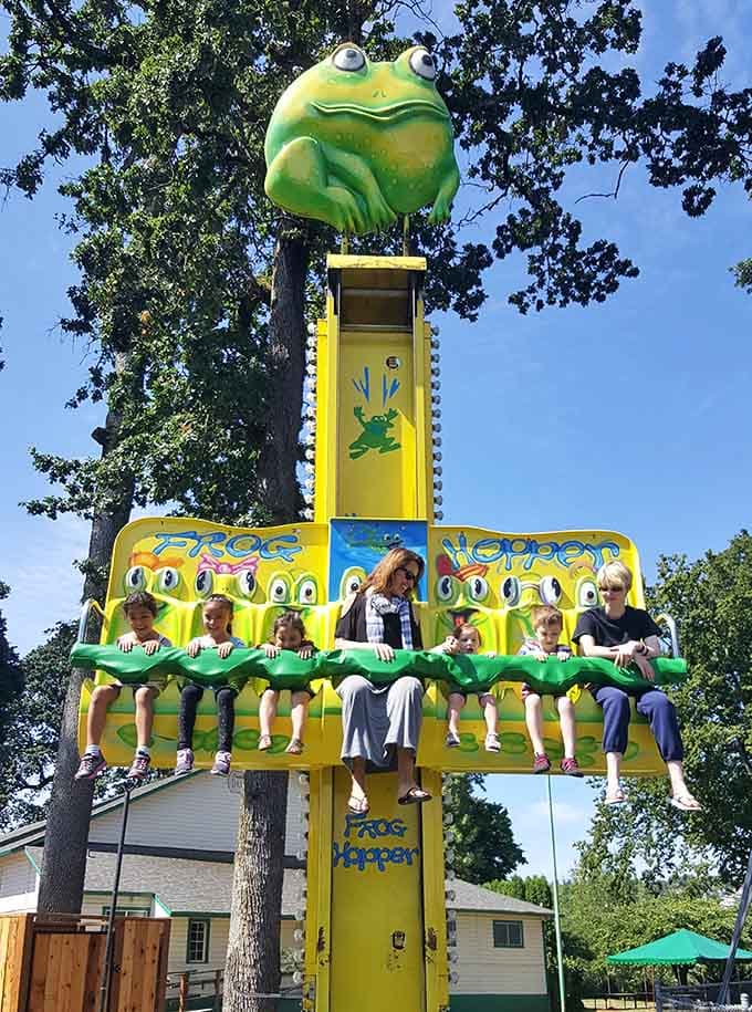 The Frog Hopper: teaching children about physics and their lunch's desire to make a reappearance simultaneously.