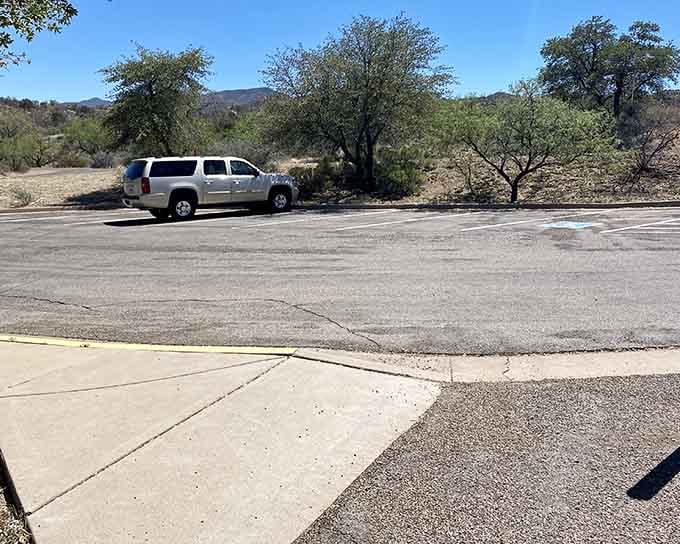 Plenty of parking space means you won't be circling like a vulture looking for a spot.