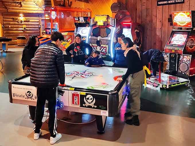 Arcade games provide the perfect distraction for kids while you mentally calculate how much you've saved versus spent today.