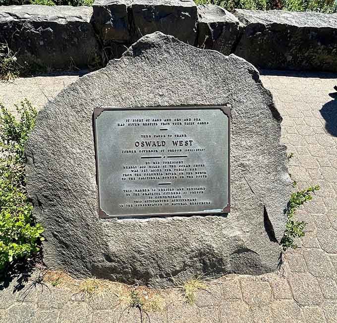 This memorial honors the visionary who ensured Oregon's beaches would belong to everyone, not just the wealthy.