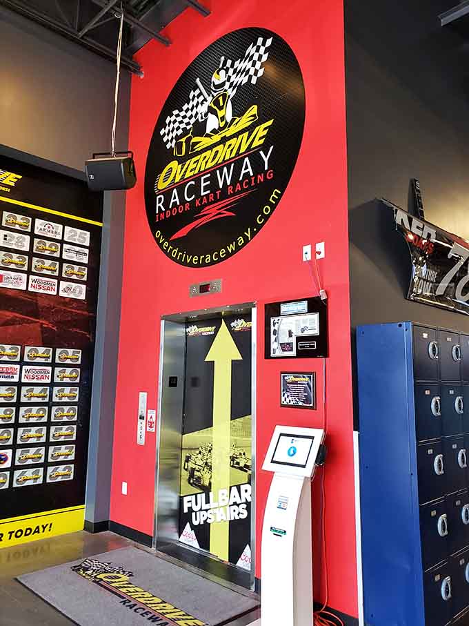 That elevator takes you upstairs where the real racing magic happens on multiple levels.