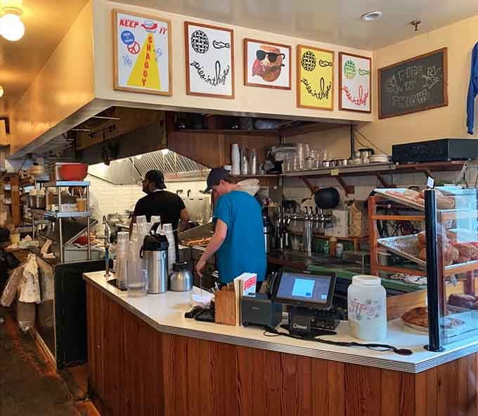 Behind that counter, skilled hands work their magic turning simple ingredients into the stuff of delicious Brooklyn legend.