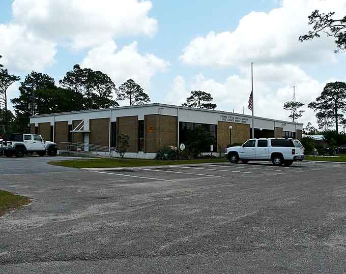 The Public Library provides books and air conditioning, two essential services for any civilized society.